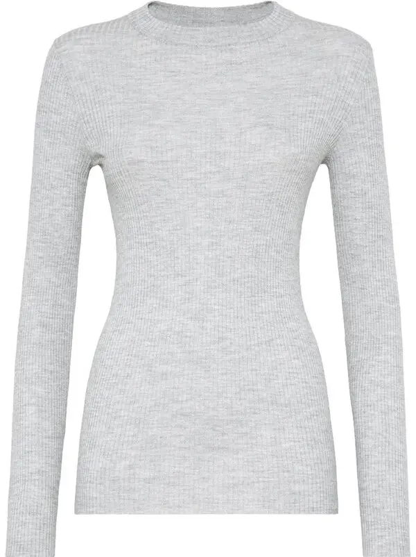Brunello Cucinelli Lightweight Knit Top - Light Grey