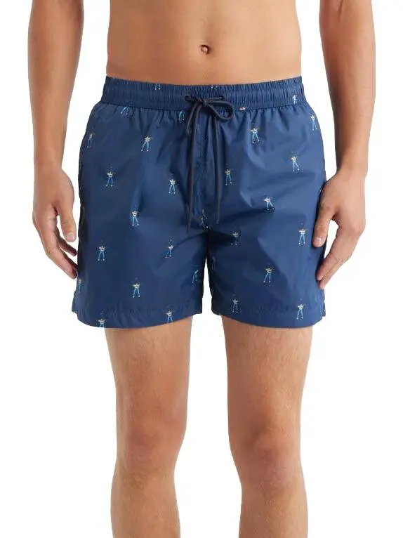 EASTSIDE GOLF Allover Swingman Swim Trunks - Navy Blue