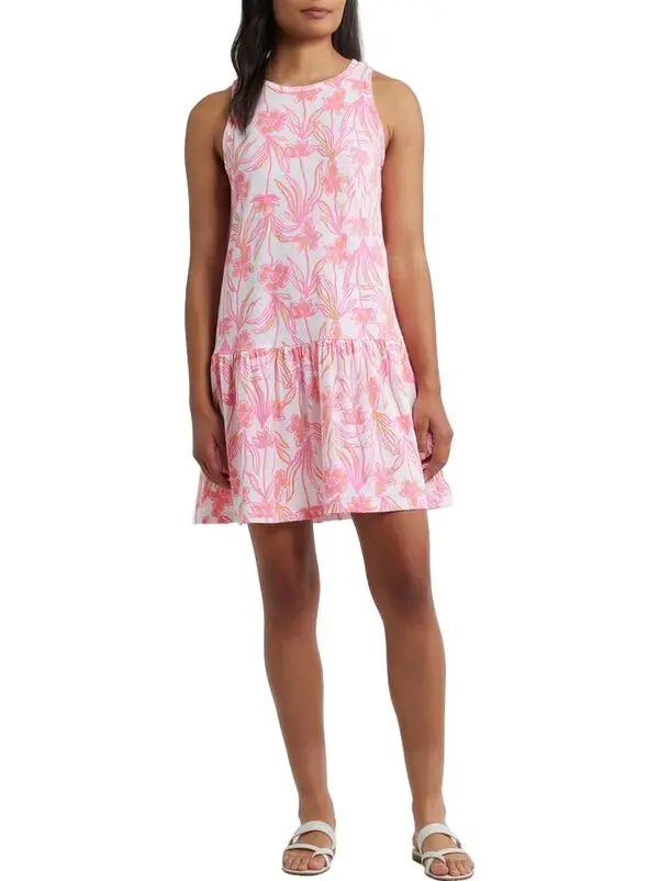Lilly Pulitzer® Dixie Tiered Cotton Dress - Resort White Lovely Long Stems