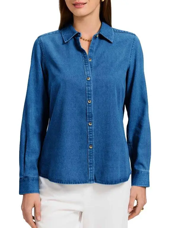 Foxcroft Hampton Denim Shirt - Medium Wash