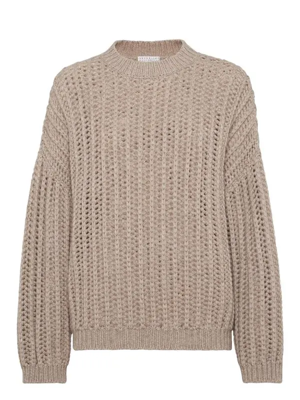 Brunello Cucinelli Cashmere Feather Yarn Sweater - Brown