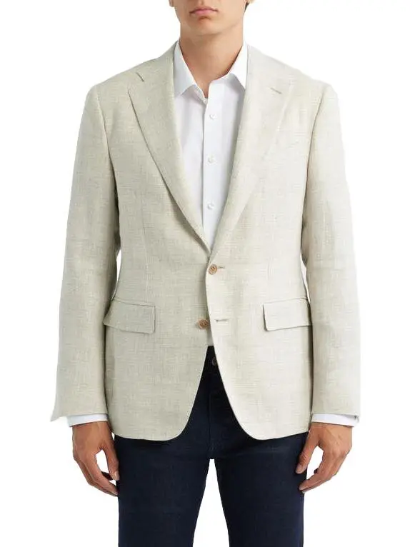 Canali Trim Fit Linen & Wool Mélange Sport Coat - Light Beige