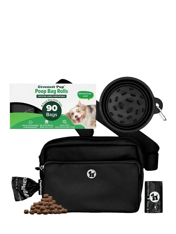 PUPPINGTON 3-in-1 Dog Walk Kit - Onyx Black