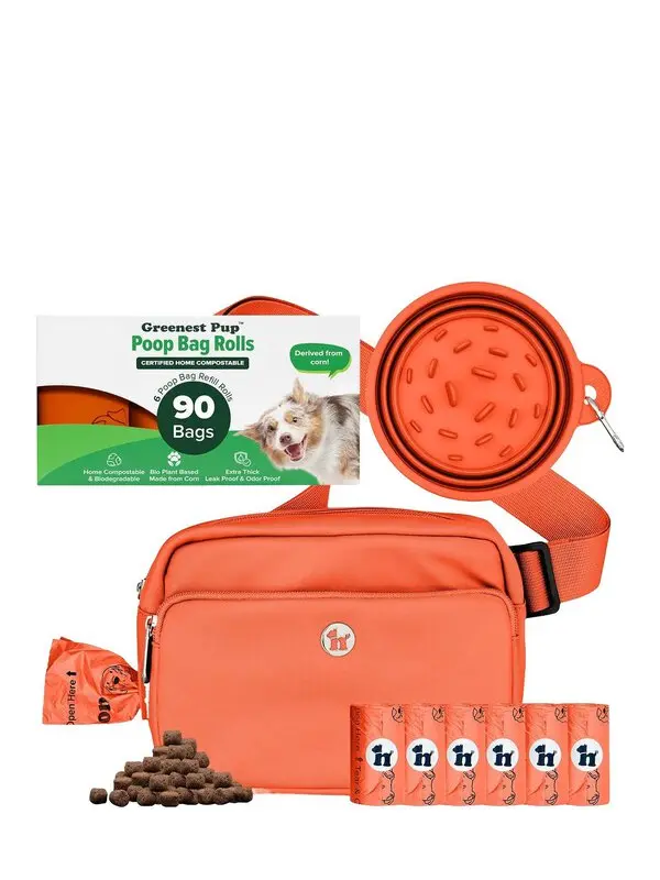 PUPPINGTON 3-in-1 Dog Walk Kit - Poppy Orange
