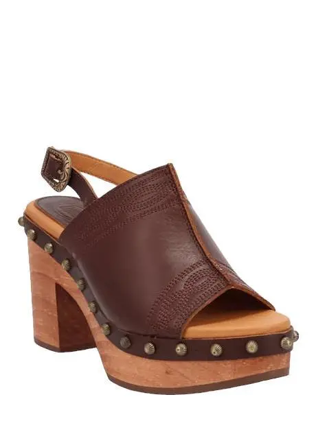 DINGO Clover Slingback Platform Sandal - Brown