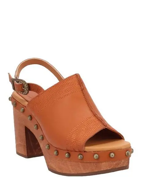 DINGO Clover Slingback Platform Sandal - Russet