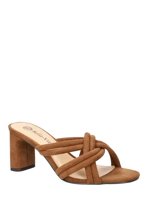 BELLA VITA Carmen Slide Sandal - Cognac Suede