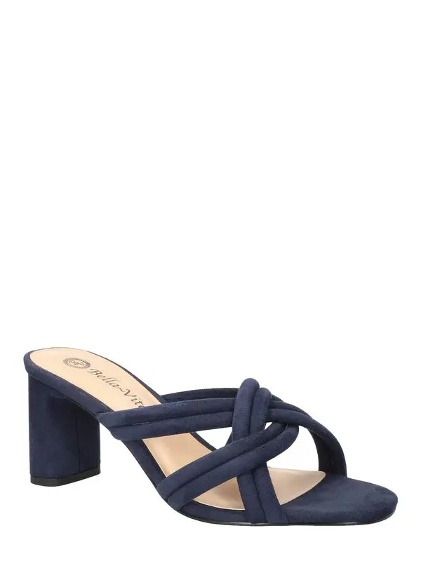 BELLA VITA Carmen Slide Sandal - Navy Suede