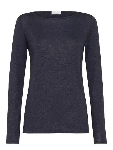 Brunello Cucinelli Metallic Thread Sweater - Navy Blue