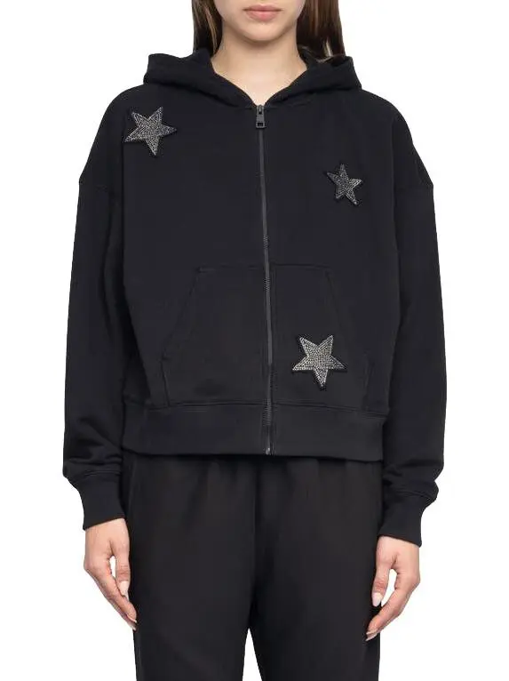 Zadig&Voltaire Mia Strass Rhinestone Star Hoodie - Black