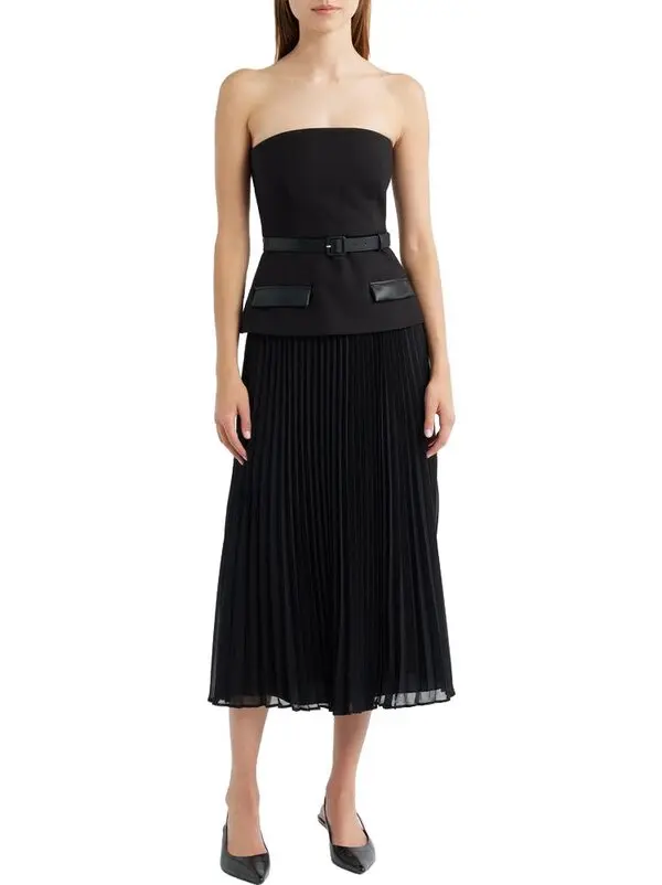 Likely Valora Strapless Midi Dress - Black