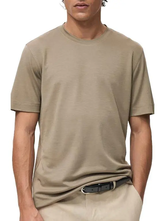 Mango Lyocell Blend T-shirt - Mink Grey