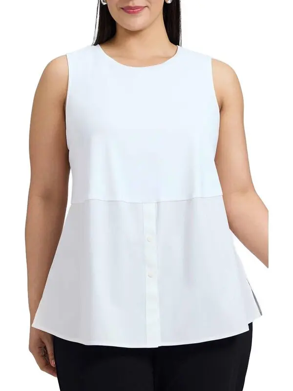 Foxcroft Jessie Layer Sleeveless Top - White