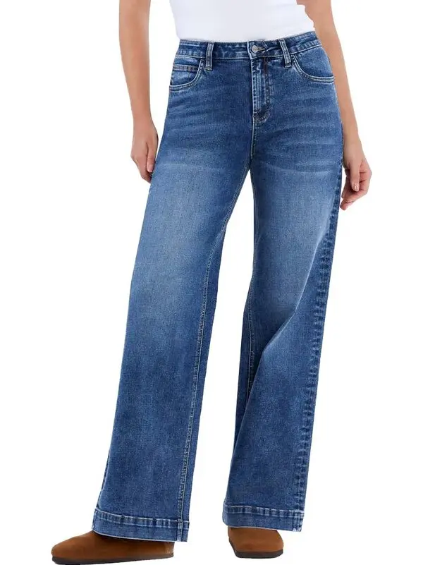 HINT OF BLU Mia High Waist Wide Leg Jeans - Mia Blue