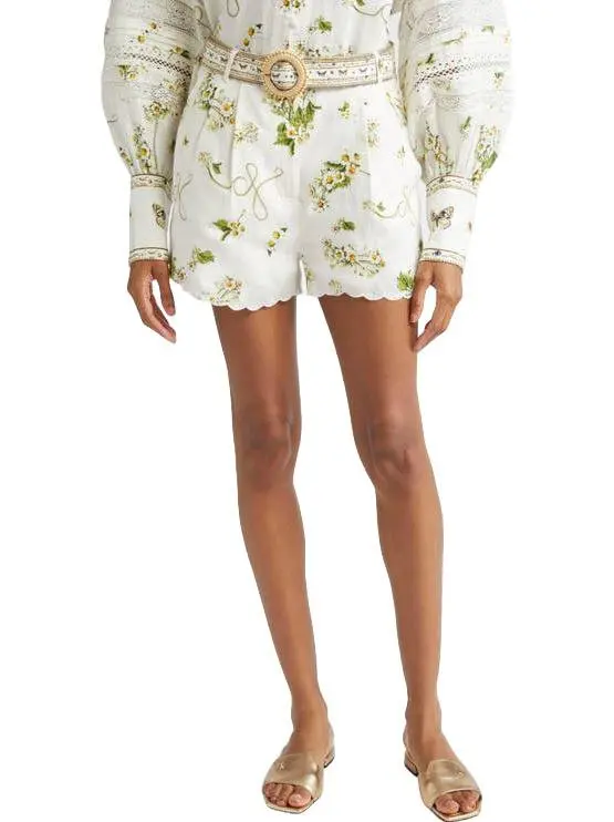 Camilla Tuck Front Belted Shorts - Botanical Utopia