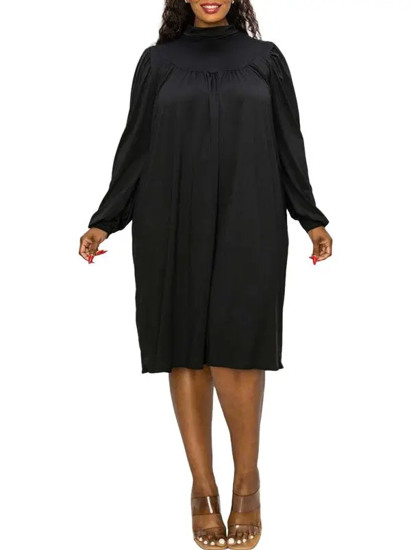 L I V D Amal Long-sleeve Stretch Dress - Black
