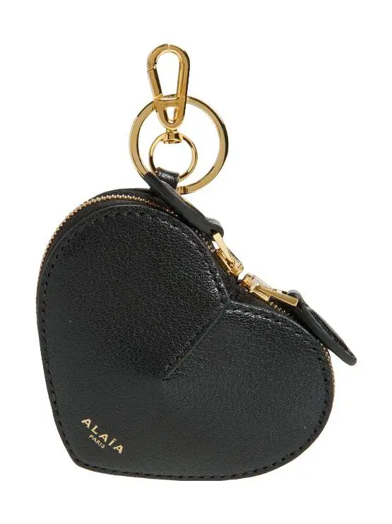 Alaïa Le Coeur Leather Coin Purse - Noir