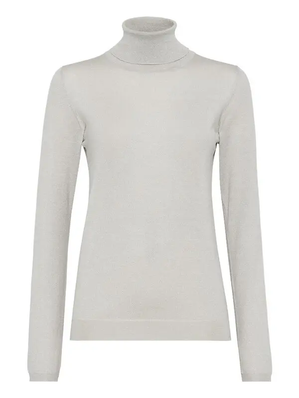 Brunello Cucinelli Cashmere And Silk Blend Sweater - Pearl Grey