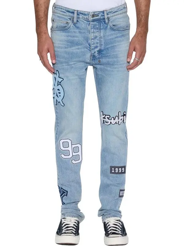 Ksubi Chitch Striker Patched Slim Tapered Jeans - Denim