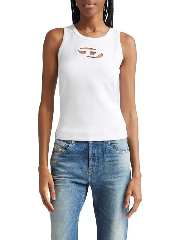 DIESEL® Oval D Cutout Rib Tank - White