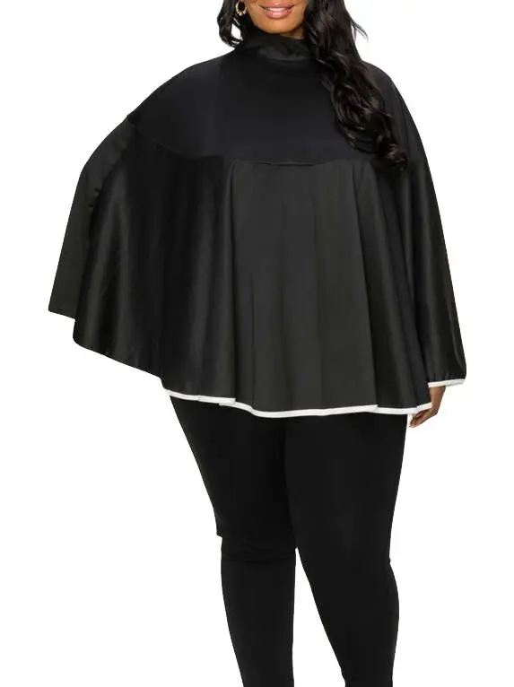 L I V D Kadra Ribbon Detail Cape - Black