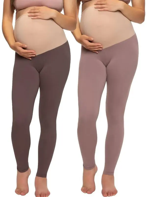 Felina Velvety Soft Maternity Leggings 2 Pack - Big City
