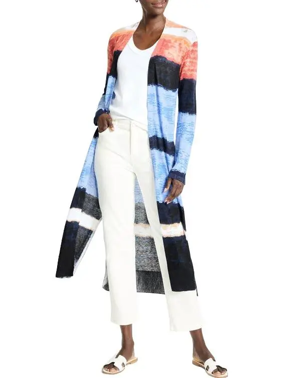 NIC+ZOE Longline Striped Cardigan - Blue Multi