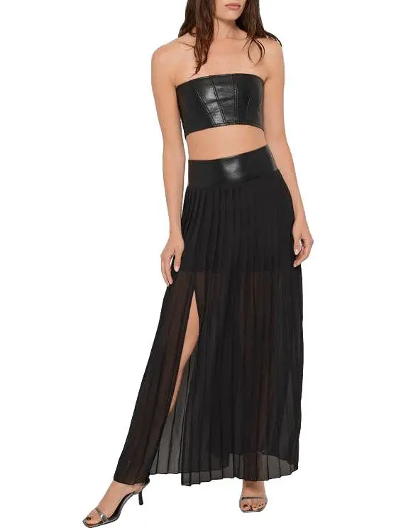 AS By DF Felice Pleated Maxi Skirt - Black
