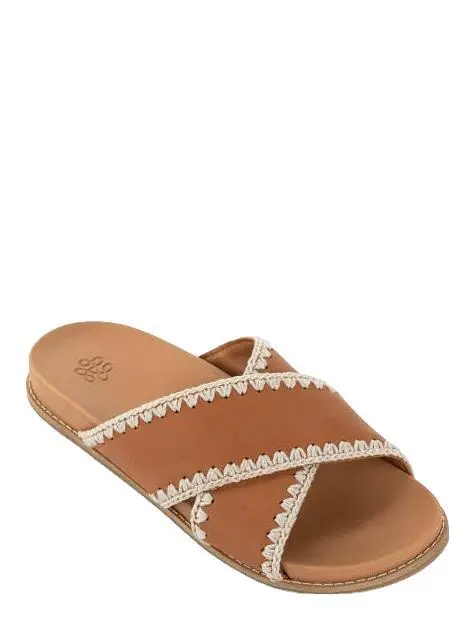 THE SAK Leather Criss-cross Penelope Sandals - Tobacco