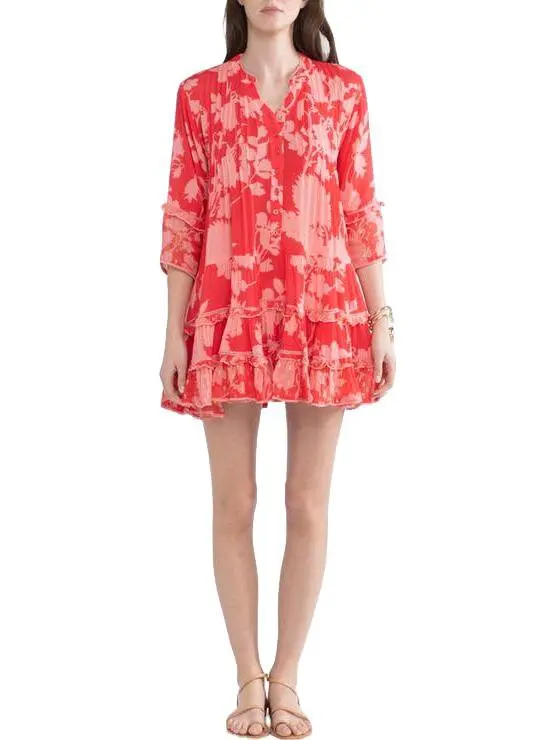 SUNDAY SAINT-TROPEZ Bella Ciao Flower Mini Dress - Red