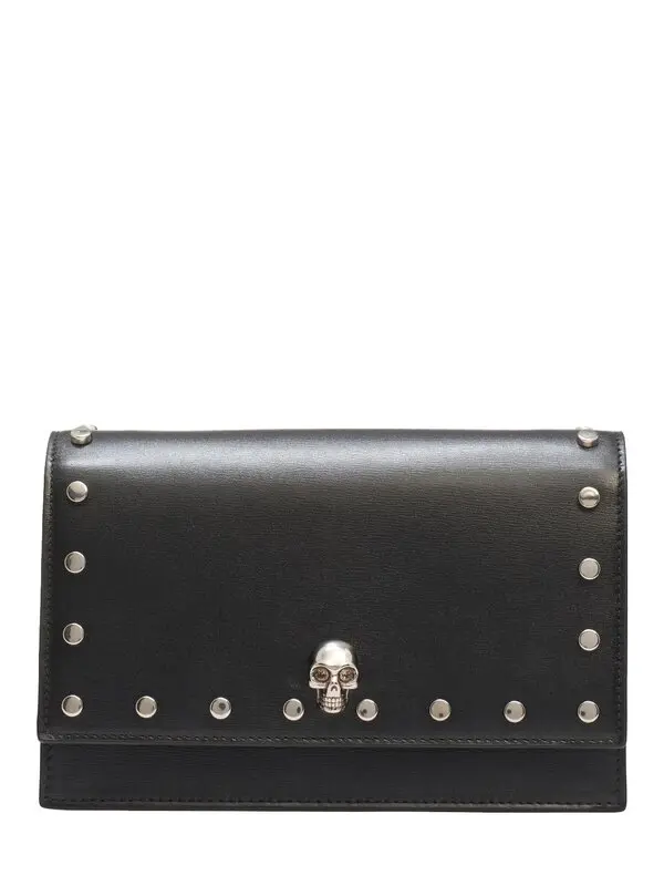 Alexander McQueen Small Skull Leather Crossbody Bag - Black/ Silver