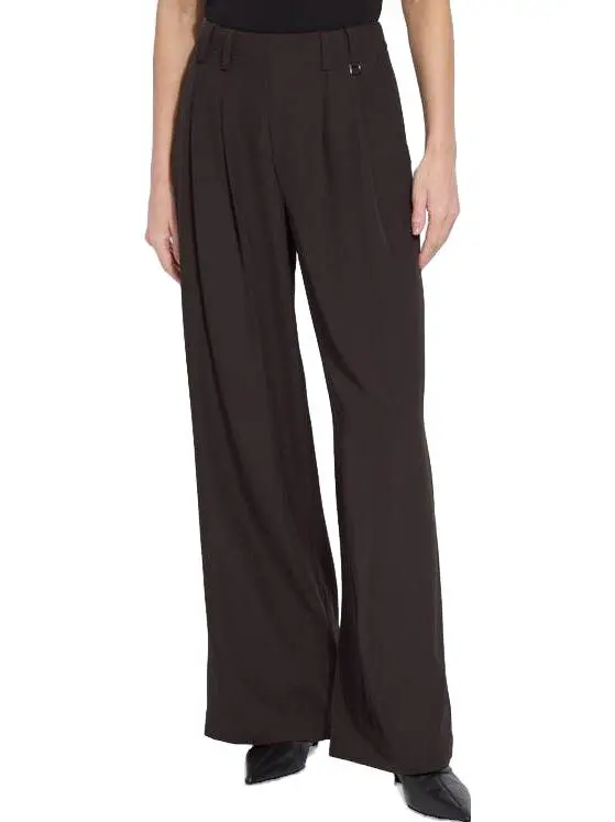 Lyssé Darcy Pleated Wide Leg Pants - Double Espresso