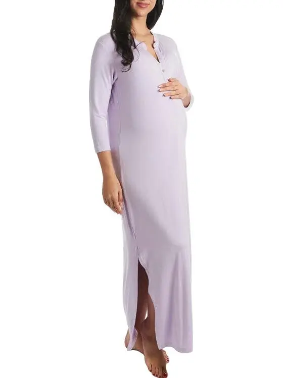 EVERLY GREY Juliana Maternity/nursing Caftan - Lavender