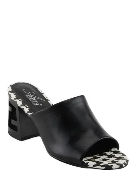 SPRING STEP SHOES Sculptural Heel Leather Slides - Black