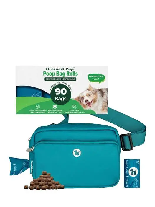 PUPPINGTON 3-in-1 Dog Walk Bag With Poop Bags - Lagoon Teal