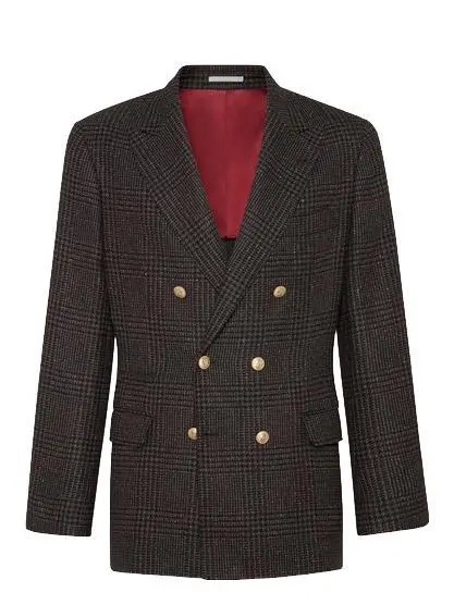 Brunello Cucinelli Prince Of Wales Deconstructed Blazer - Brown