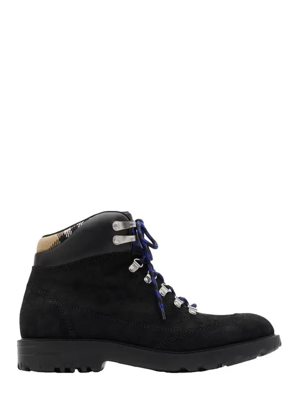 Burberry Suede Hiking Boots - Black