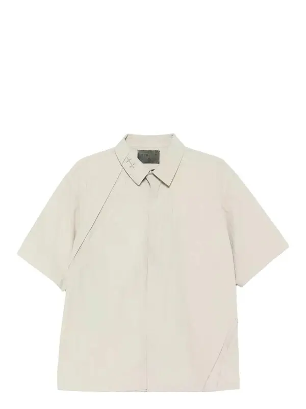HELIOT EMIL Short-sleeve Panelled Shirt - Neutrals