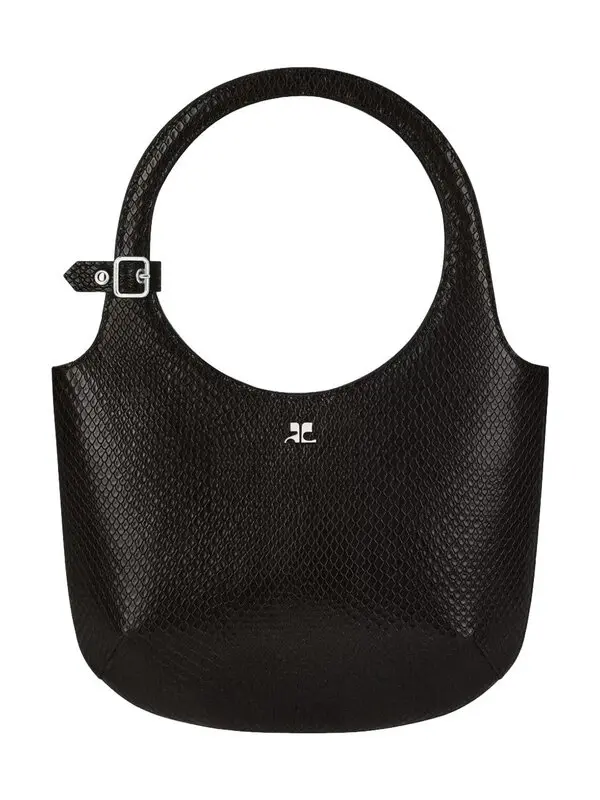 COURREGES Leather Shoulder Bag - Black
