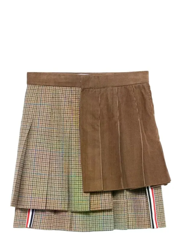 Thom Browne Ginclub Check Cheviot Tweed Mini Skirt - Brown