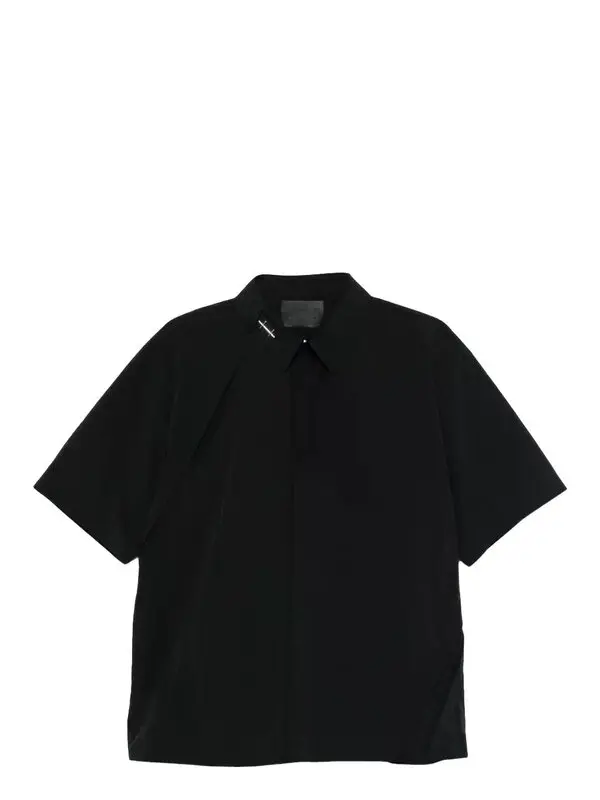 HELIOT EMIL Pin-detailed Panelled Shirt - Black