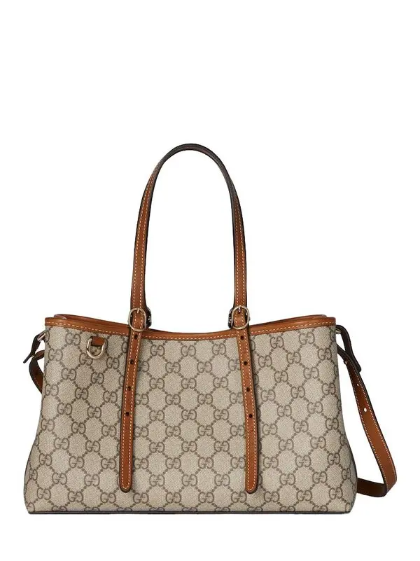 Gucci Gg Emblem Medium Tote Bag - Beige