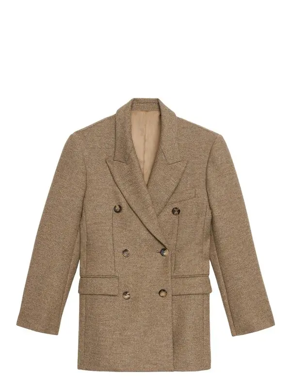 Isabel Marant Virgin Wool Isidora Coat - Light Khaki