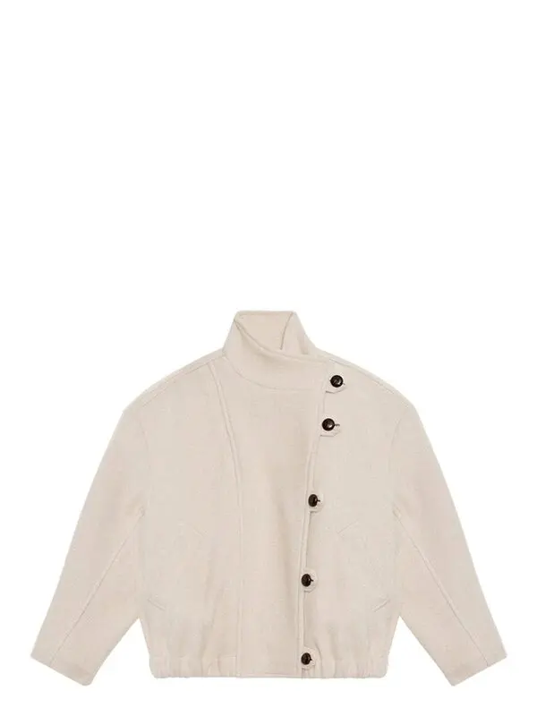 Isabel Marant Hanis Short Wool Blend Coat - Ecru