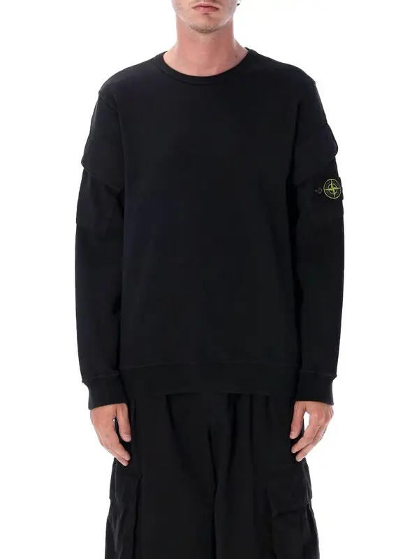 Stone Island Brushed Organic Cotton Sweatshirt - Black