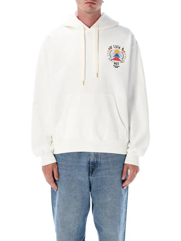 Casablanca Casa Way Mountain Embroidered Hoodie - White