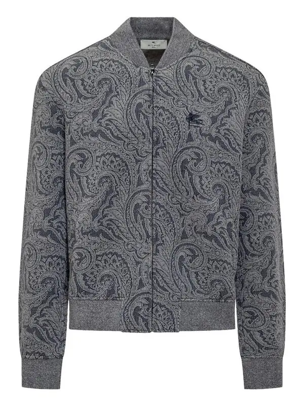 Etro Jacquard Paisley Bomber Jacket - Blue