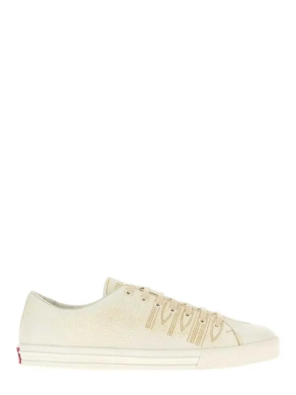 Prada Lace-up Leather Sneakers - White