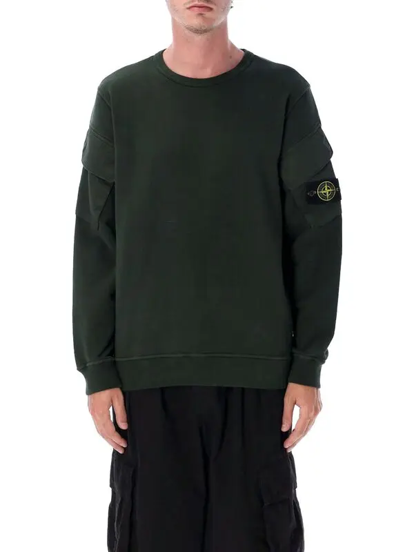 Stone Island Brushed Organic Cotton Sweatshirt - Juniper