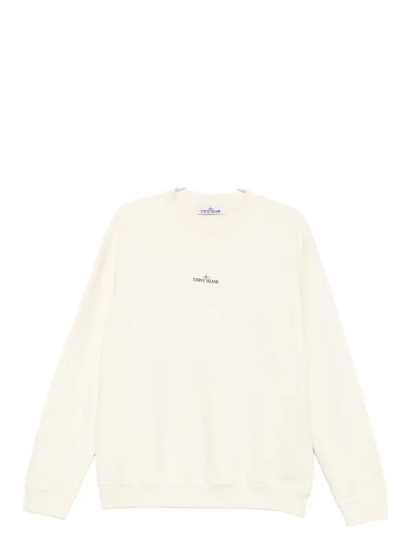 Stone Island Cotton Sweatshirt With Logo - White